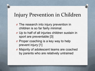 u3025929 Sports Pedagogy- Adolescent Injury Prevention | PPTX