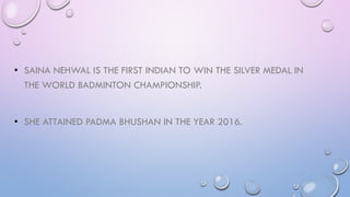 Sports person in india saina nehwal | PDF