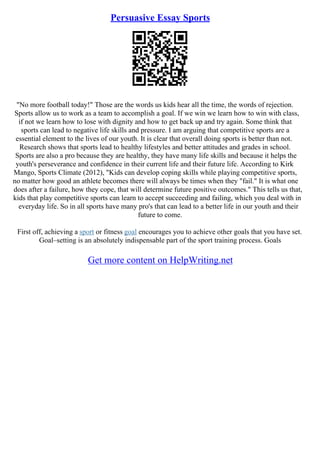 Sports Persuasive Essay | PDF