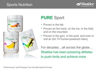 Shaklee Sports Nutrition | PPT