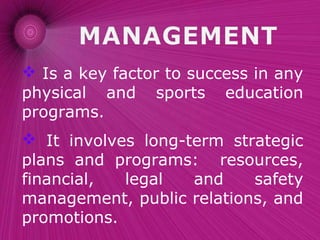 Organization and Management of Sports Events | PPT