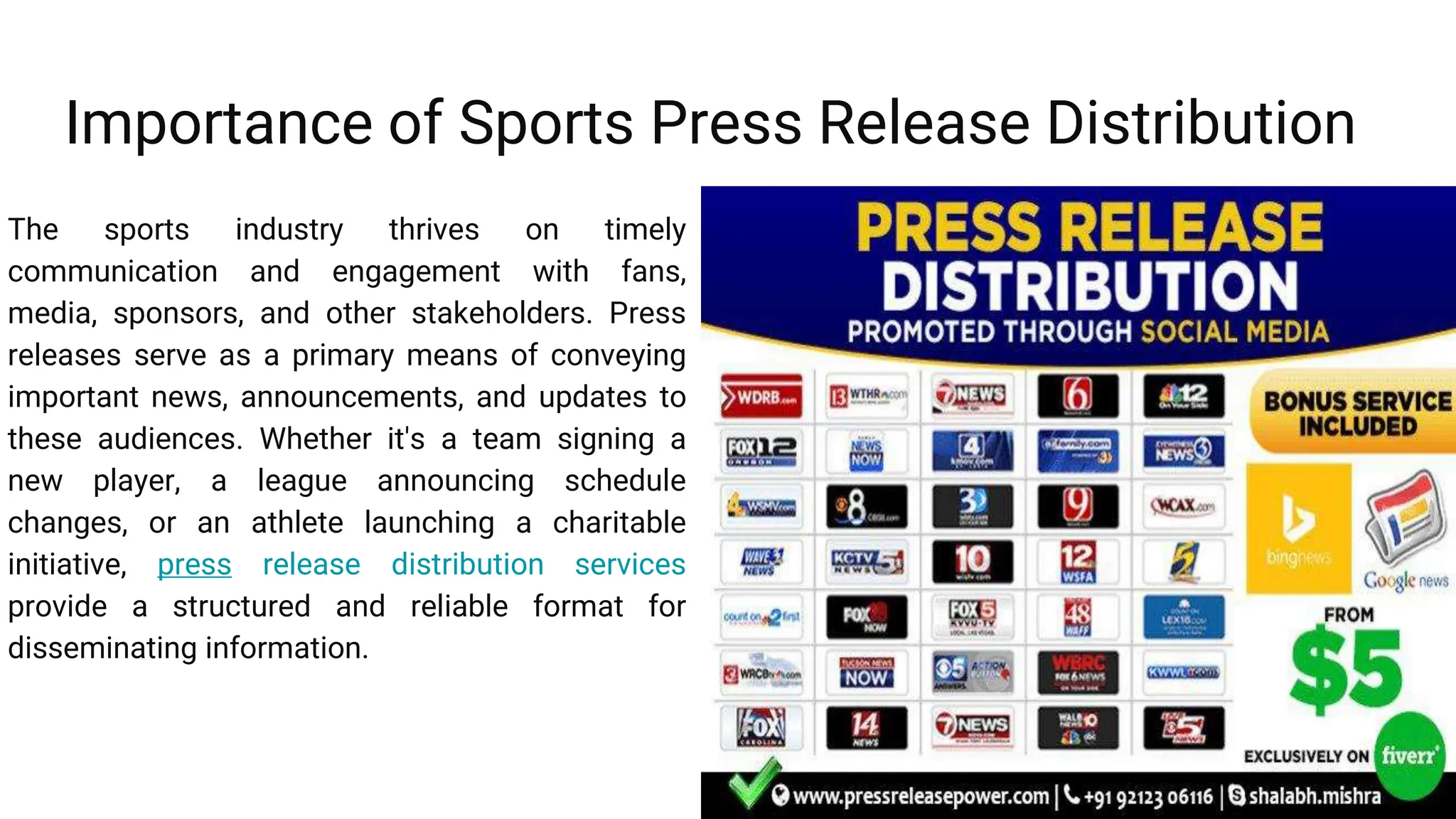 Sports Press Release Distribution and News.pptx | Free Download