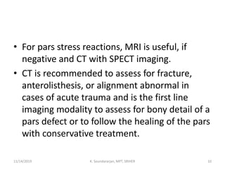 Sports related injuries of lumbopelvic region | PPTX