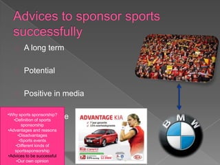 Sports sponsorship 3MKB | PPT