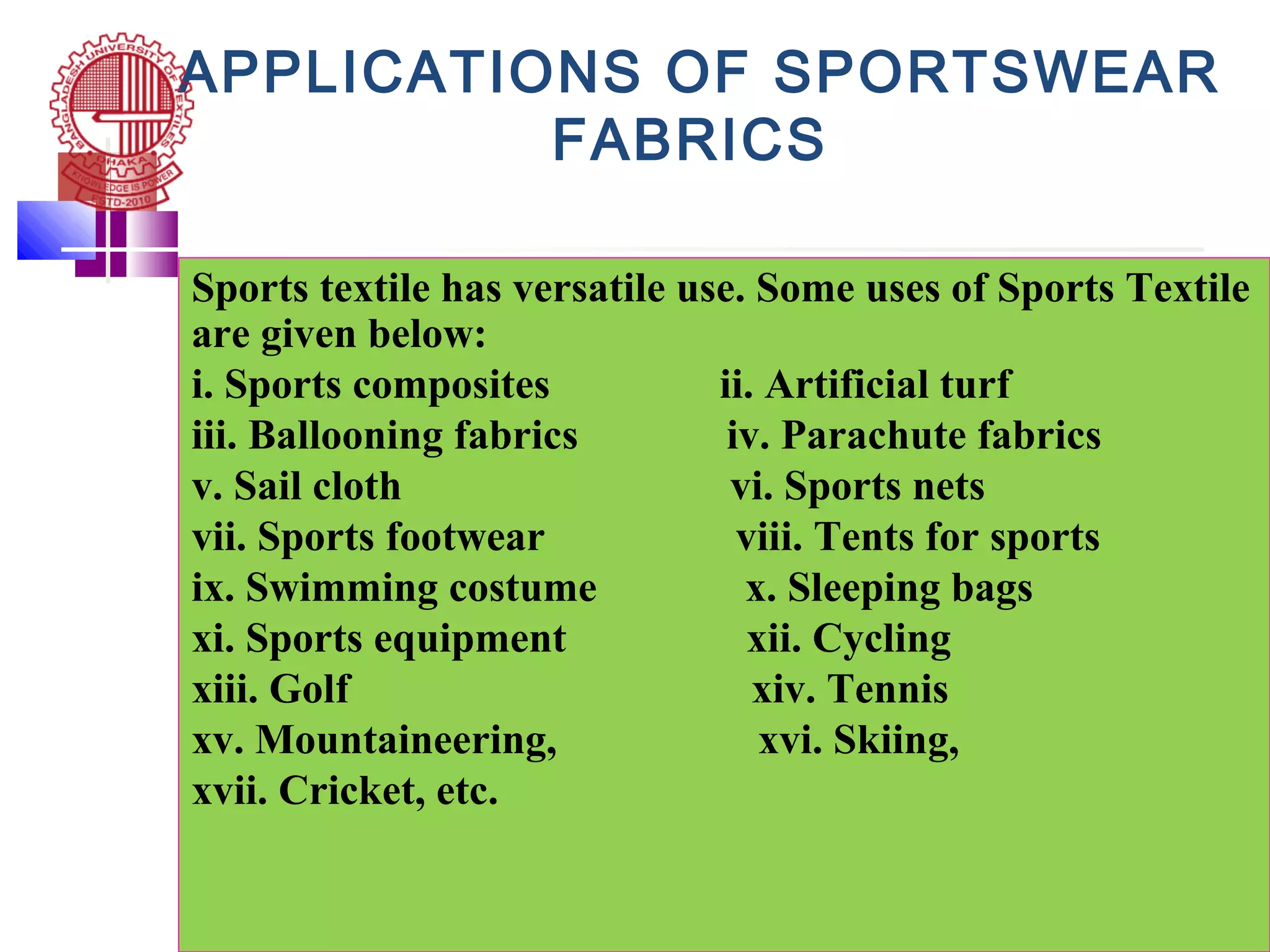 Sports textile | PPT