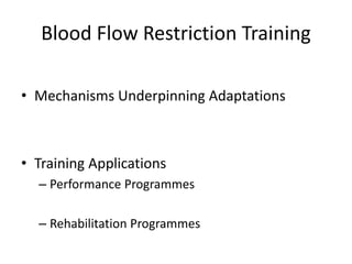 Sports Therapy Organisation Conference - Blood Flow Restriction ...