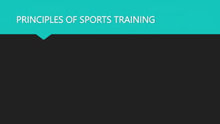 SPORTS TRAINING : Meaning, importance and Principles | PPTX