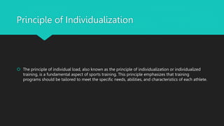 SPORTS TRAINING : Meaning, importance and Principles | PPTX