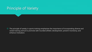 SPORTS TRAINING : Meaning, importance and Principles | PPTX