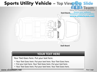 Sports utility blue vehicle top view powerpoint ppt slides. | PDF