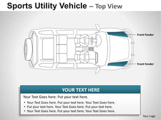 Sports utility blue vehicle top view powerpoint presentation templates ...