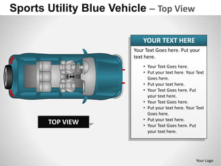 Sports utility blue vehicle top view powerpoint presentation templates ...