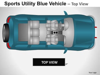 Sports utility blue vehicle top view powerpoint presentation templates ...