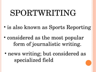 Sports writing | PPT