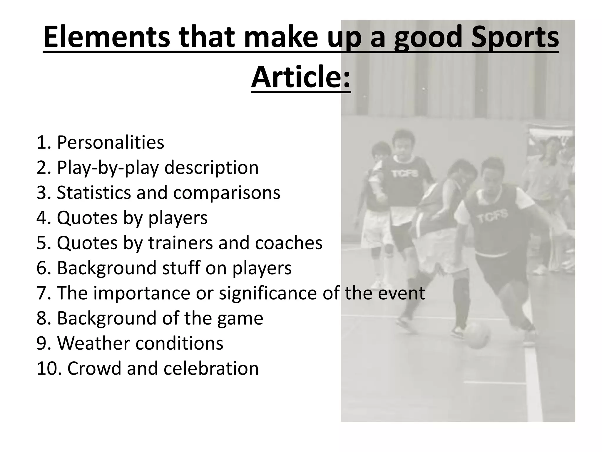 Sports writing | PPTX