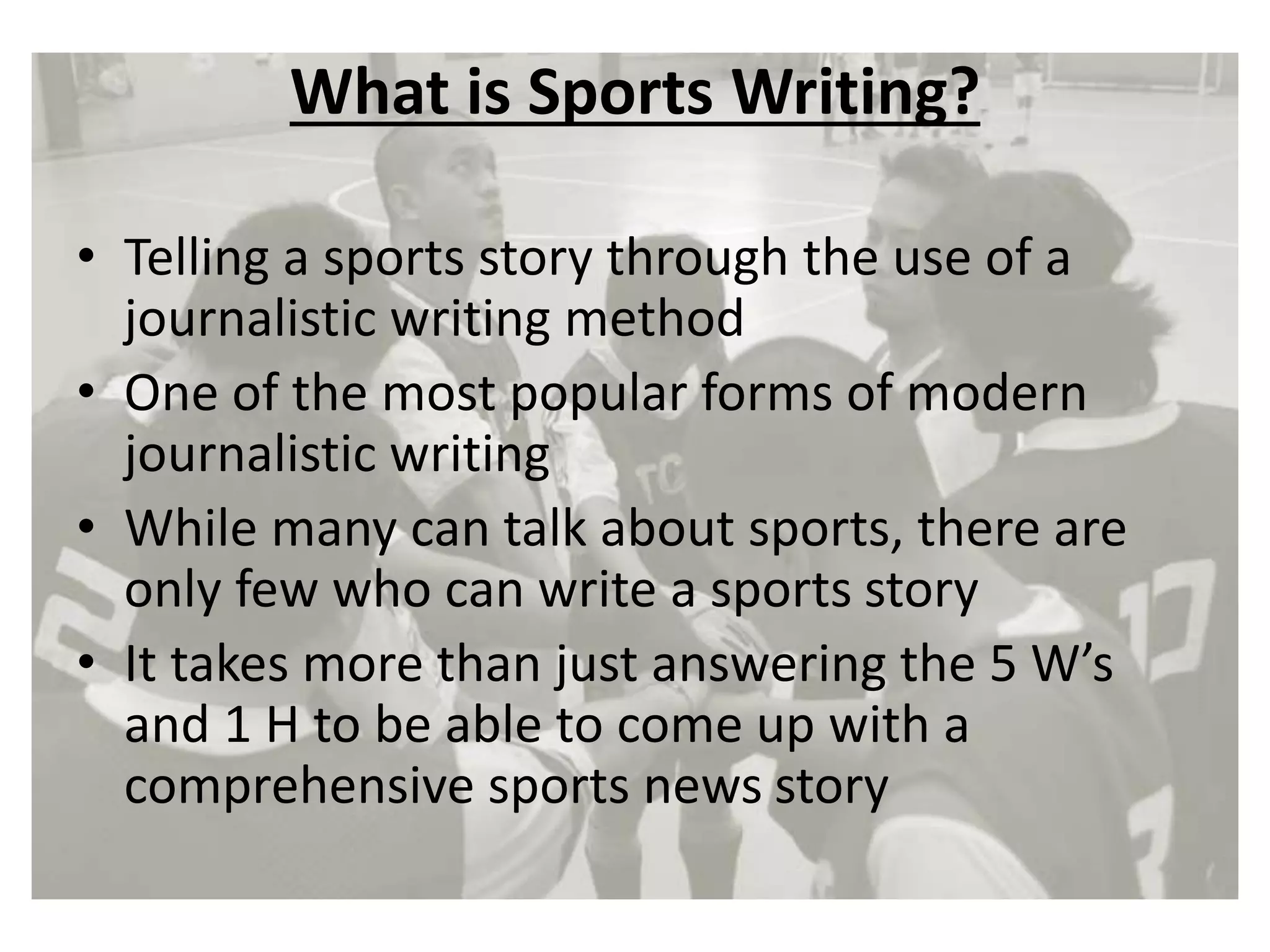 Sports writing | PPTX