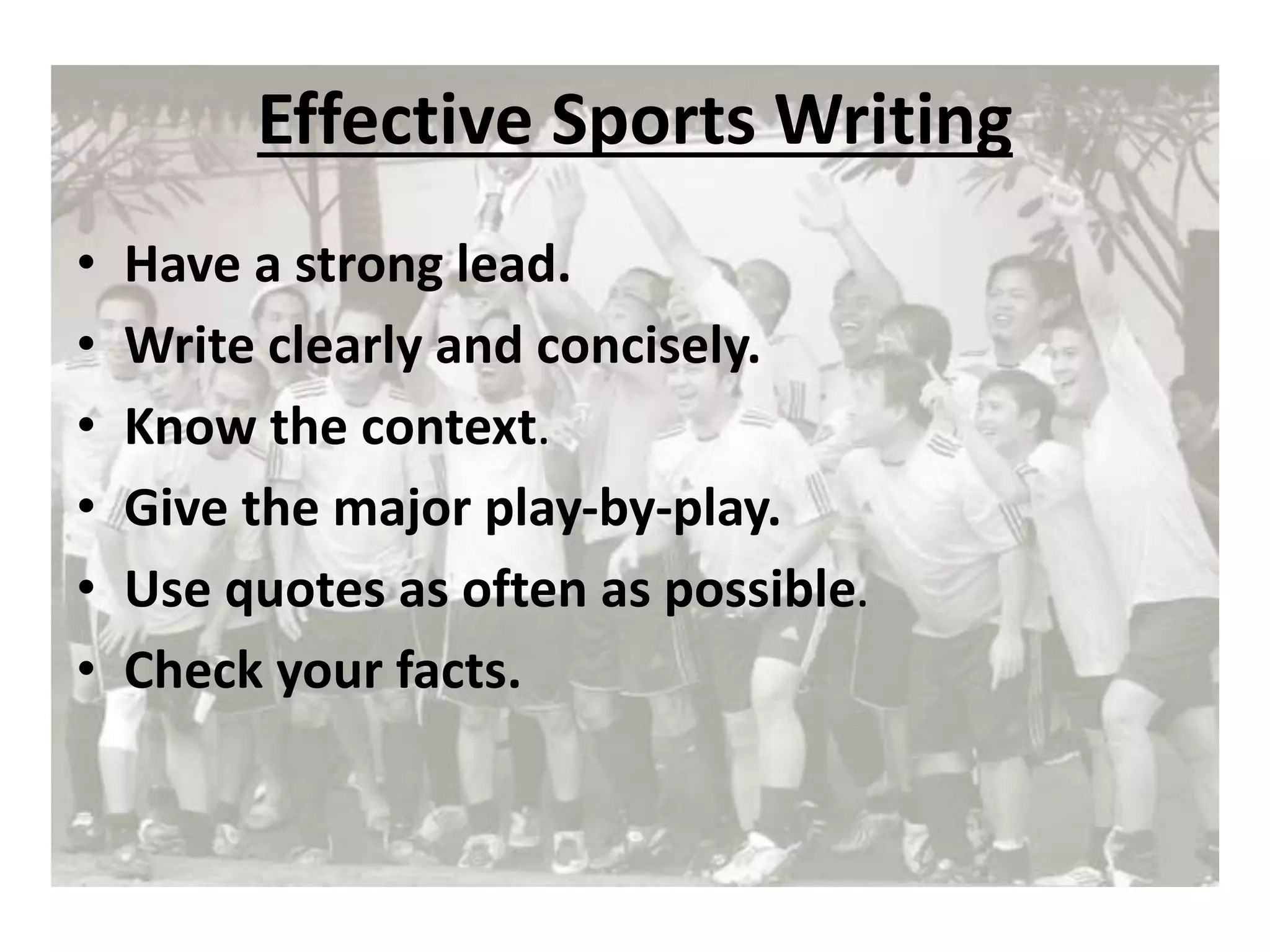 Sports writing | PPTX