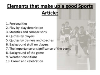 Sports writing | PPTX