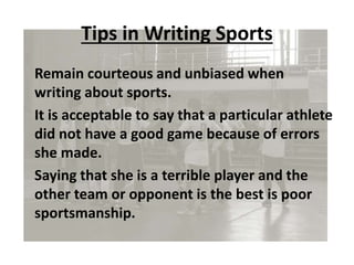 Sports writing | PPTX