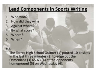 Sports writing | PPT