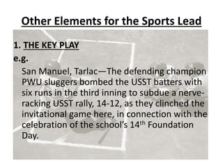 Sports writing | PPT