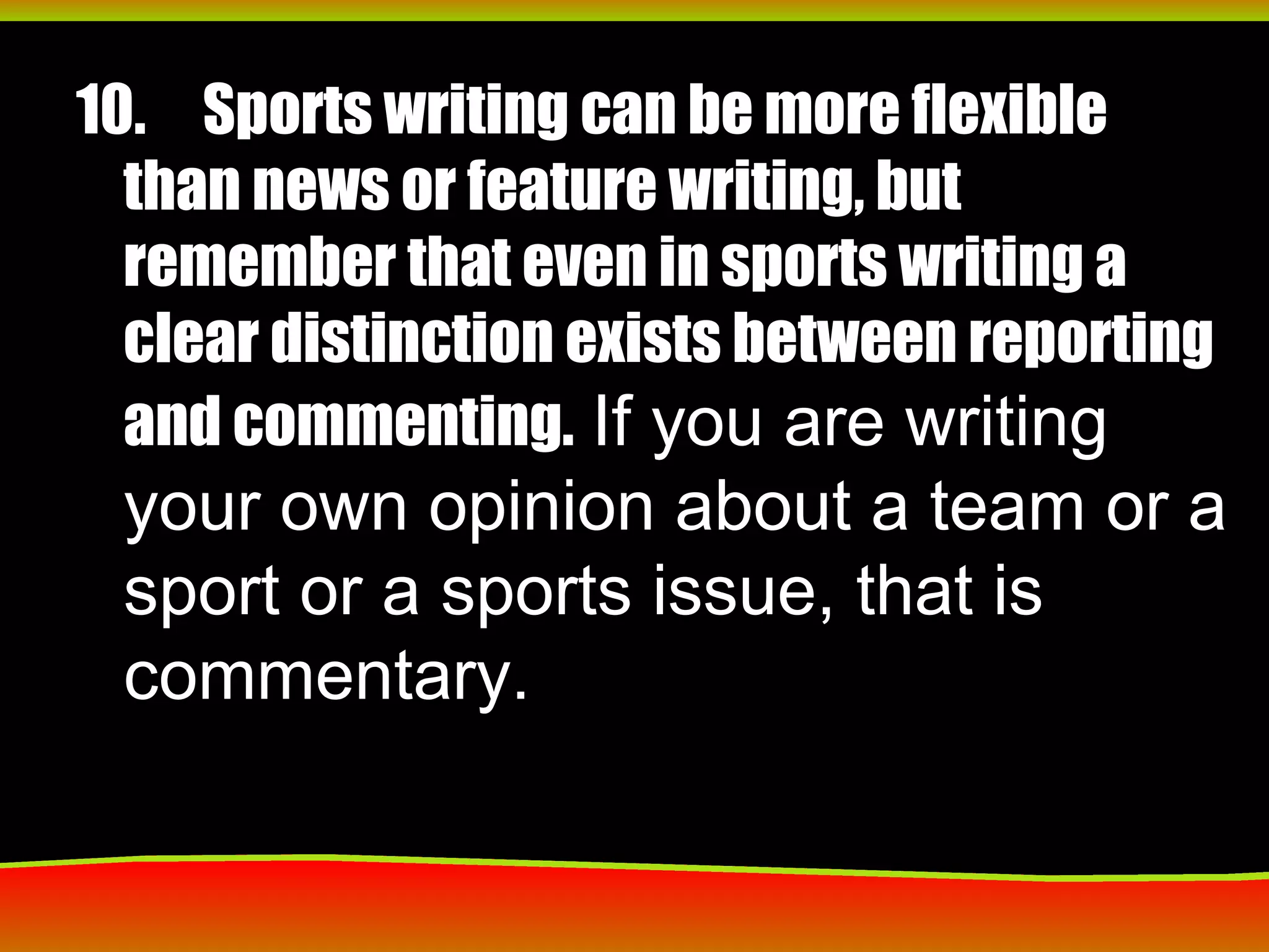 Sports writing | PPT