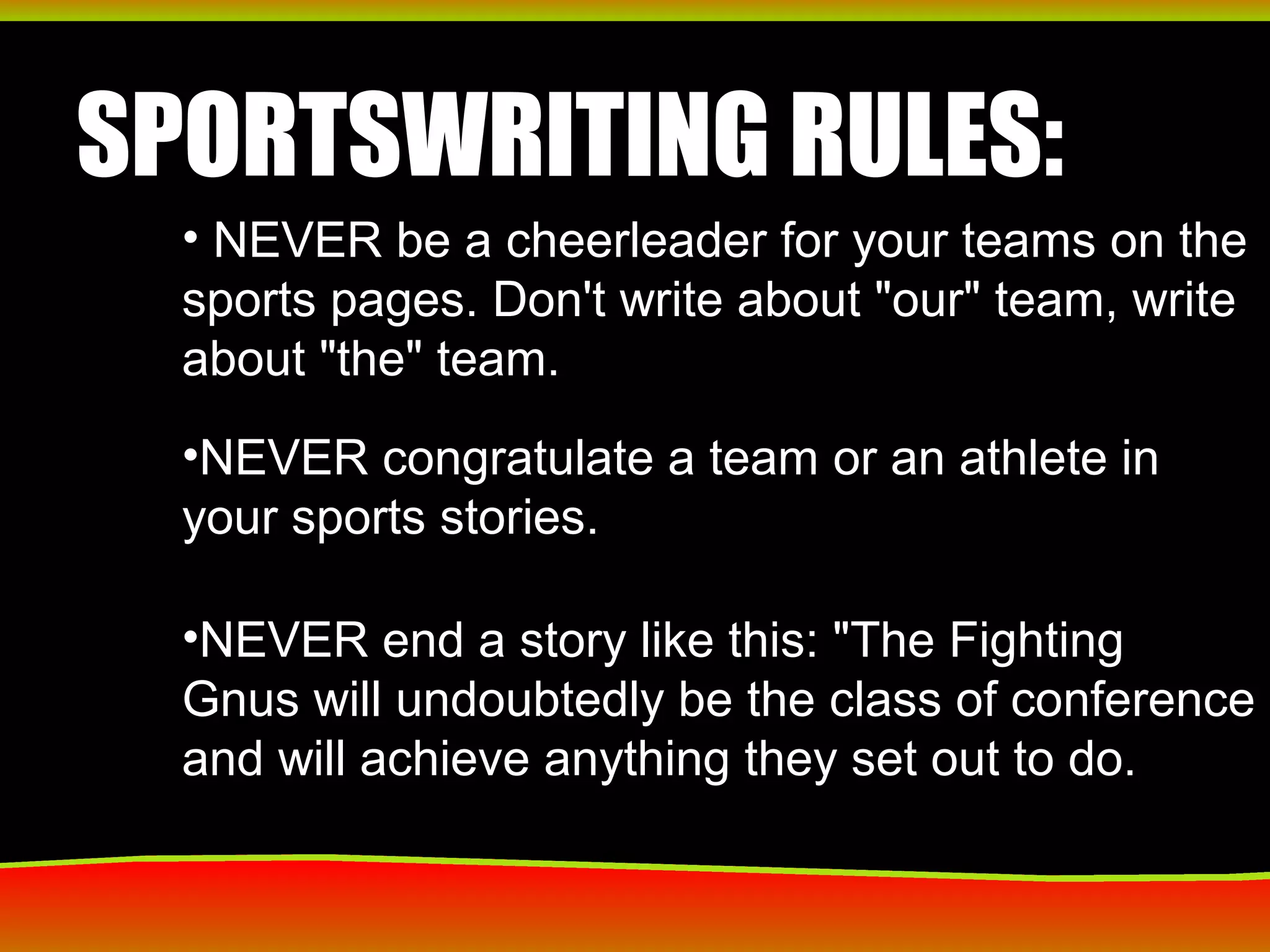 Sports writing | PPT | Basketball | Sports