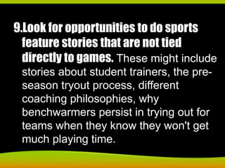Sports Writing (Rules,Tips, Examples, etc) | PPT