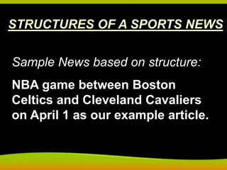 Sports Writing (Rules,Tips, Examples, etc) | PPT