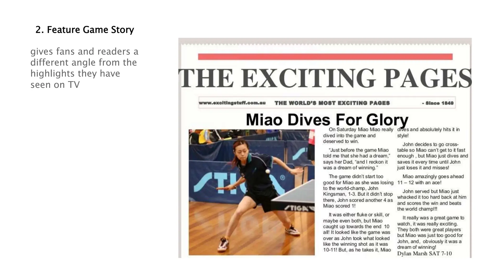 Sports Writing for campus journalism students | PPTX