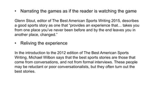 Sports Writing for campus journalism students | PPTX