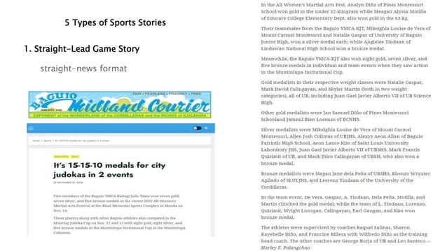 Sports Writing for campus journalism students | PPTX