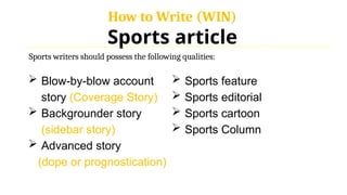 SPORTS WRITING. PowerPoint presentations | PPTX