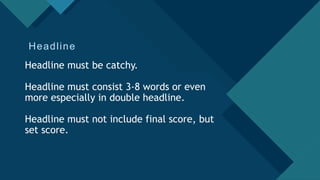 Sports Writing and copy reading and headline writing | PPTX