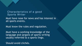 Sports Writing and copy reading and headline writing | PPTX