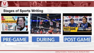SPORTS WRITING 101.pptx sample ppt for journalism | PPTX