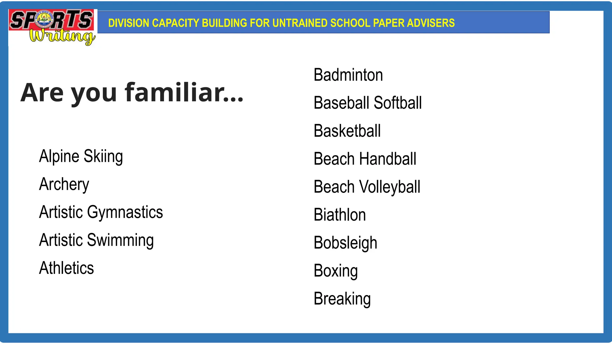 SPORTS WRITING Lesson and Activities for Campus Journalism | PPTX