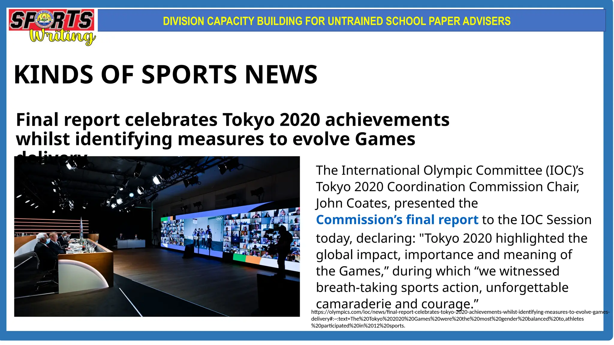 SPORTS WRITING Lesson and Activities for Campus Journalism | PPTX