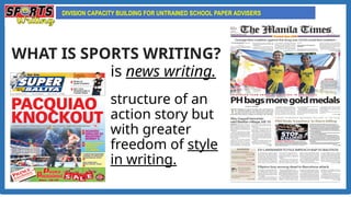 SPORTS WRITING Lesson and Activities for Campus Journalism | PPTX