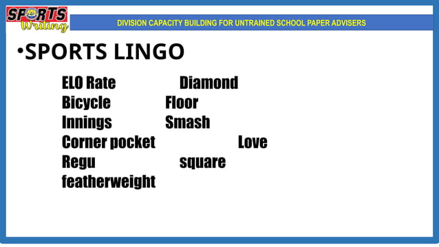 SPORTS WRITING Lesson and Activities for Campus Journalism | PPTX ...