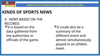 SPORTS WRITING Lesson and Activities for Campus Journalism | PPTX