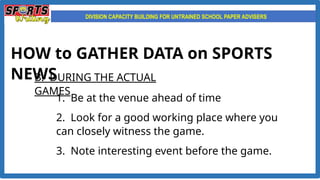 SPORTS WRITING Lesson and Activities for Campus Journalism | PPTX