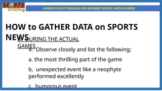 SPORTS WRITING Lesson and Activities for Campus Journalism | PPTX