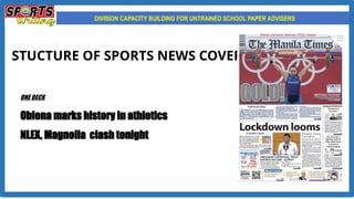 SPORTS WRITING Lesson and Activities for Campus Journalism | PPTX