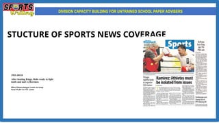 SPORTS WRITING Lesson and Activities for Campus Journalism | PPTX