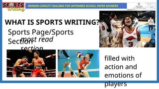 SPORTS WRITING Lesson and Activities for Campus Journalism | PPTX