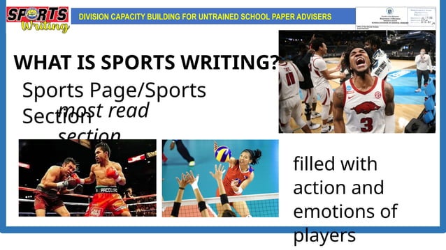 SPORTS WRITING Lesson and Activities for Campus Journalism | PPTX ...