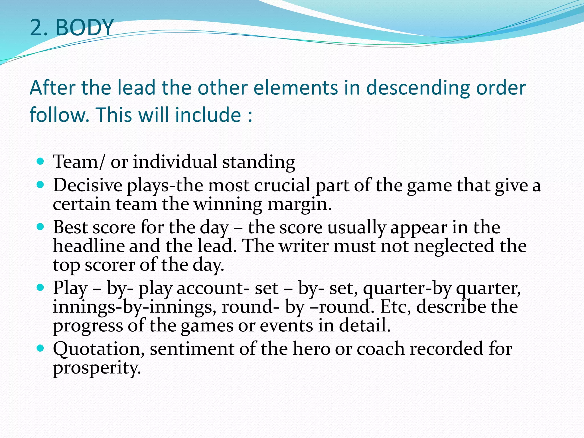 Sports writing power point | PPTX