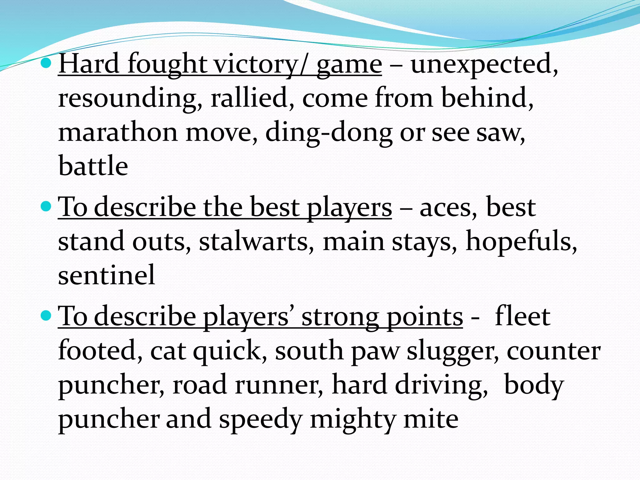 Sports writing power point | PPTX