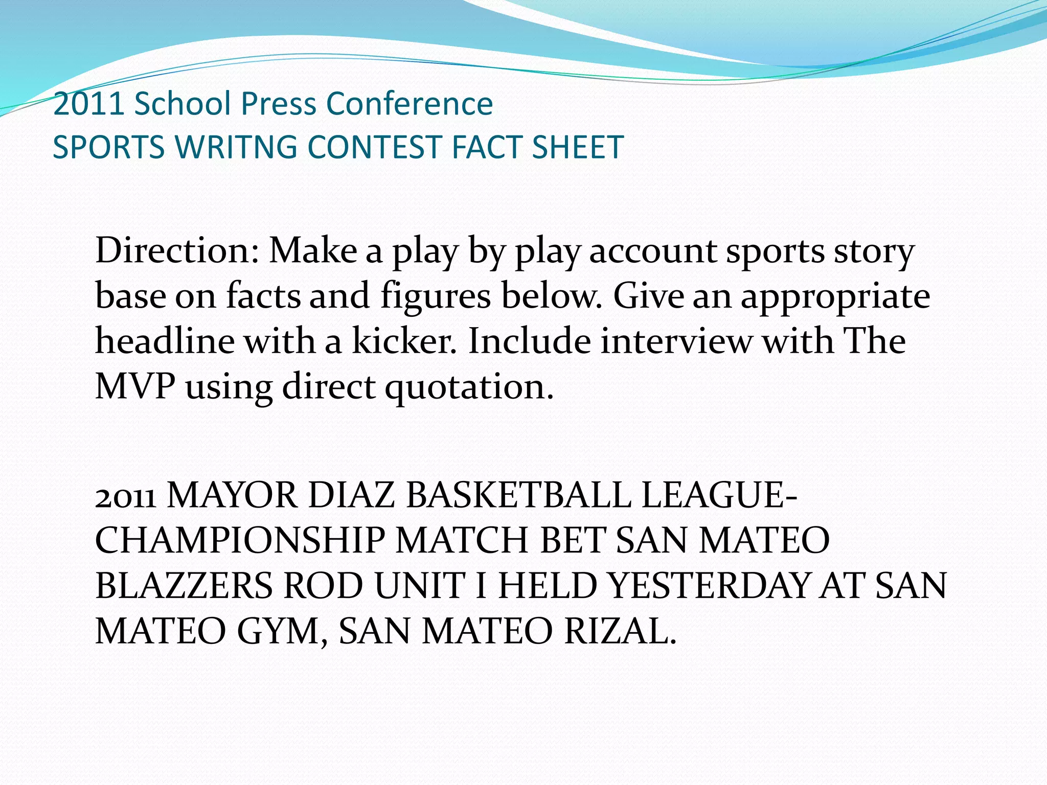 Sports writing power point | PPTX